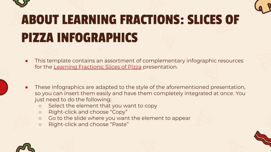 Learning Fractions: Slices of Pizza Infographics Template