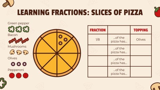 Learning Fractions: Slices of Pizza Infographics Template