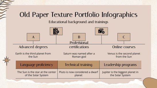 Old Paper Texture Portfolio Infographics Template