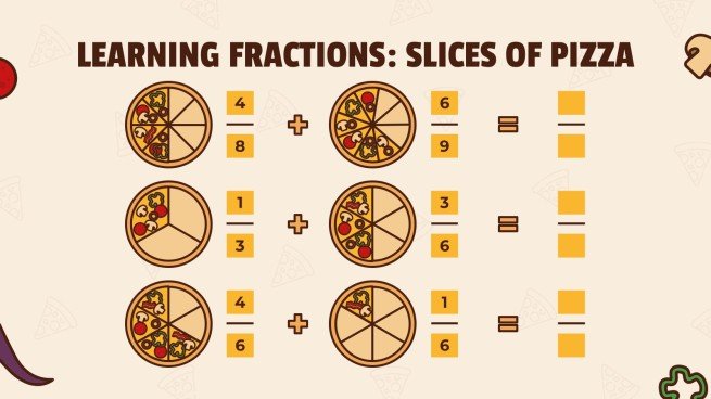 Learning Fractions: Slices of Pizza Infographics Template