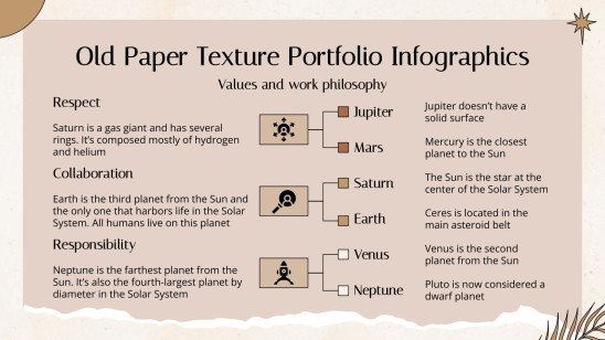 Old Paper Texture Portfolio Infographics Template