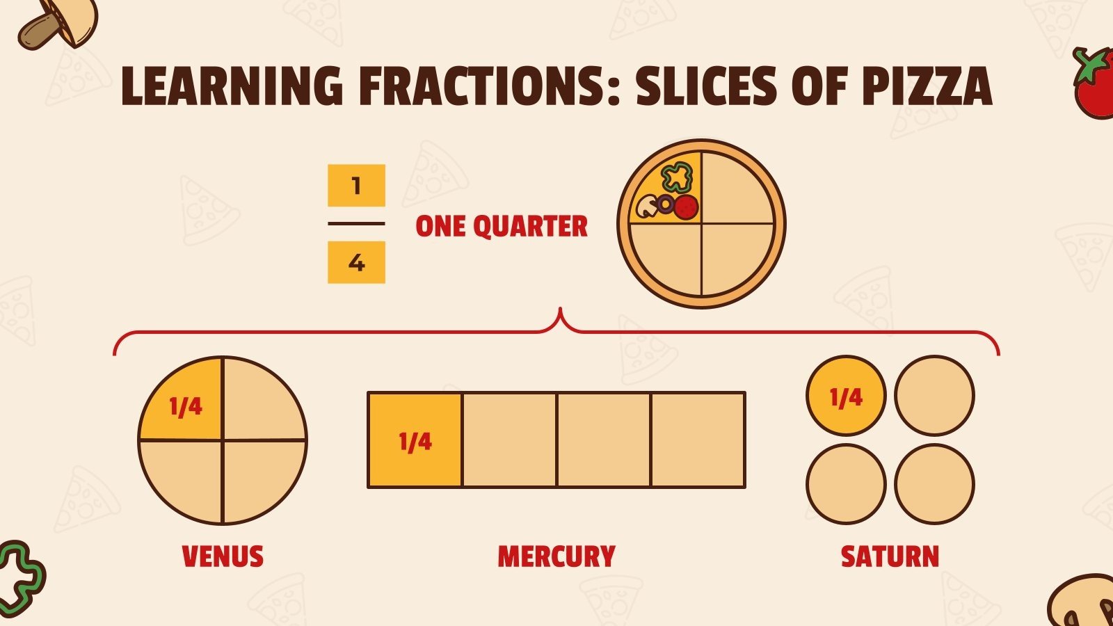 Learning Fractions: Slices of Pizza Infographics Template