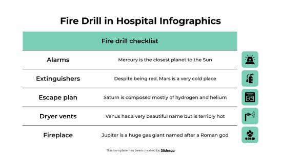 Fire Drill in Hospital Inforgraphics Template