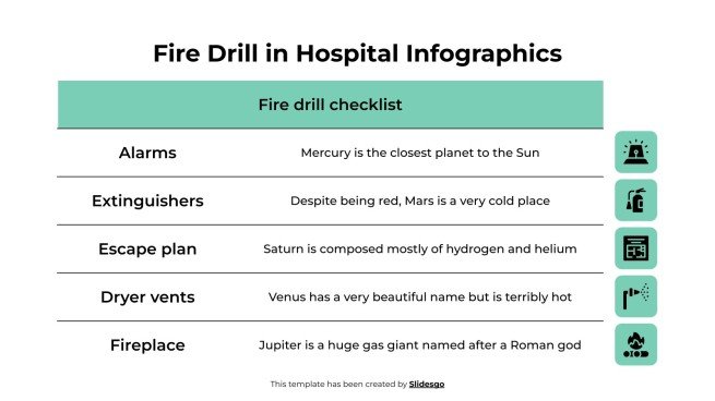 Fire Drill in Hospital Inforgraphics Template