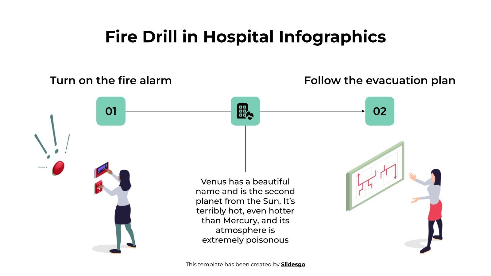 Fire Drill in Hospital Inforgraphics Template