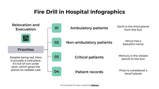 Fire Drill in Hospital Inforgraphics Template