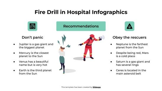 Fire Drill in Hospital Inforgraphics Template