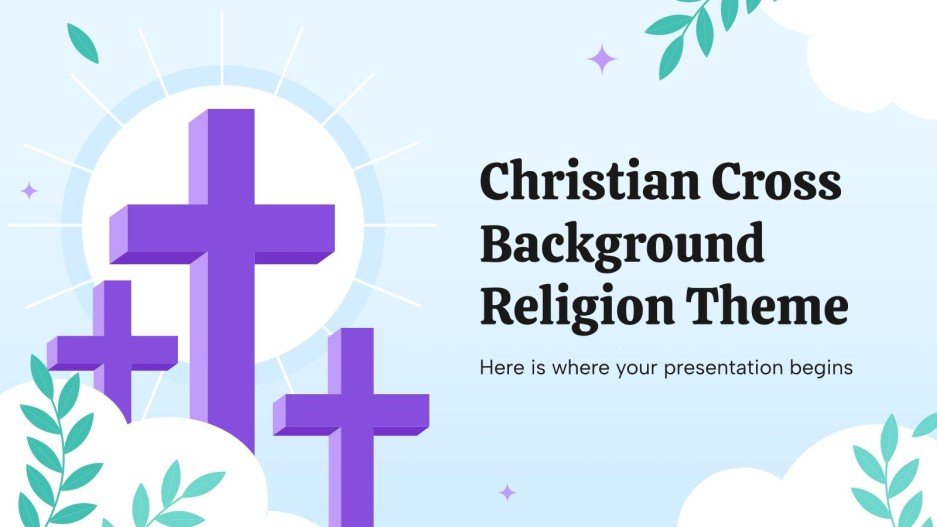 Christian Cross Background Religion Theme Presentation