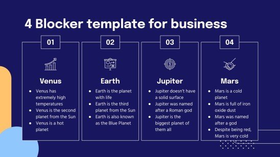 4 Blocker Template for Business Presentation