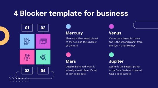 4 Blocker Template for Business Presentation
