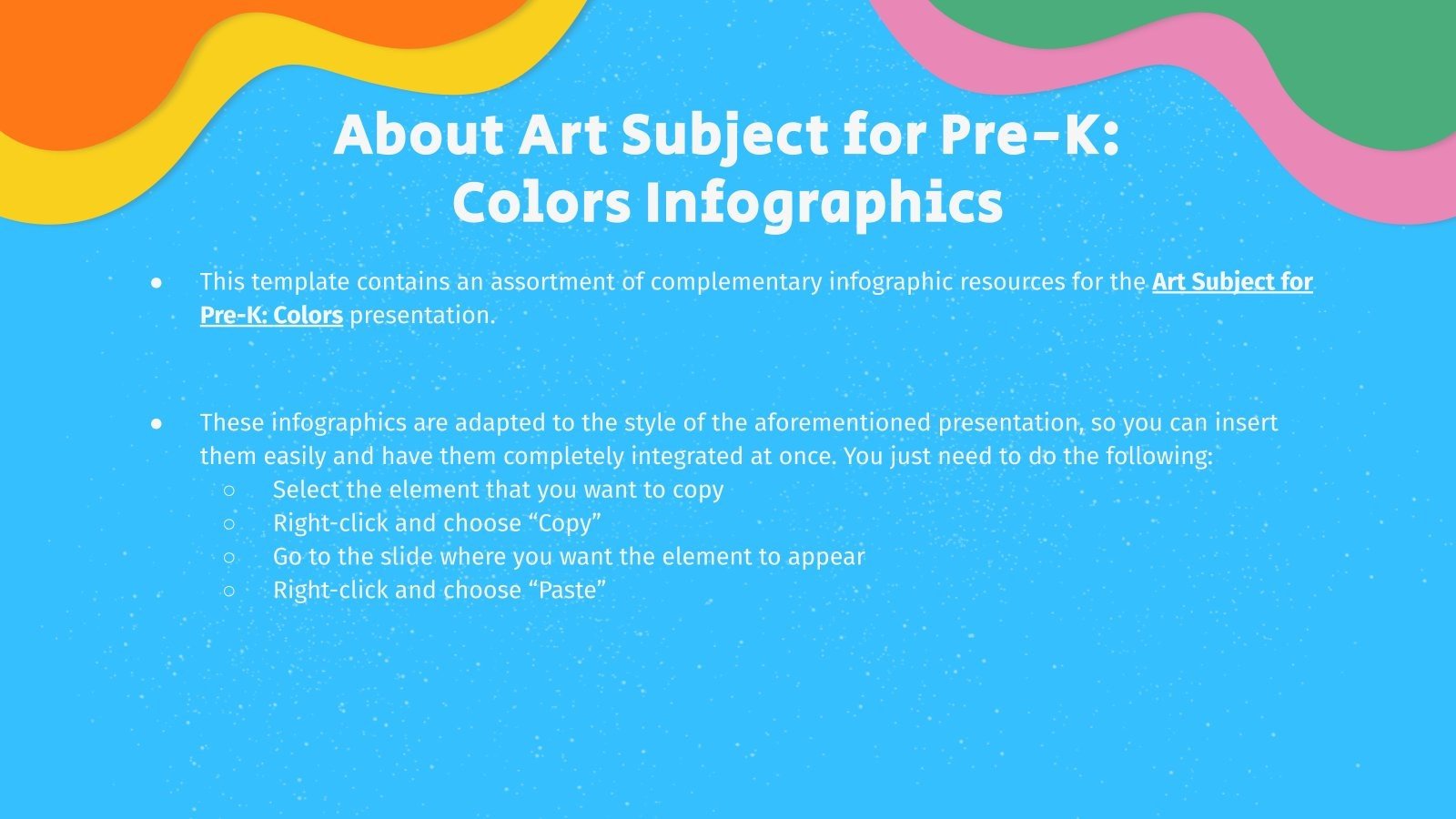 Art Subject for Pre-K: Colors Infographics Presentation