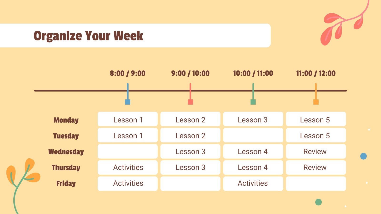 Second Grade Weekly Planner Google Slides & PPT template
