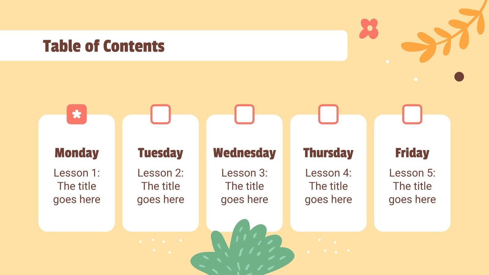 Second Grade Weekly Planner Google Slides & PPT template