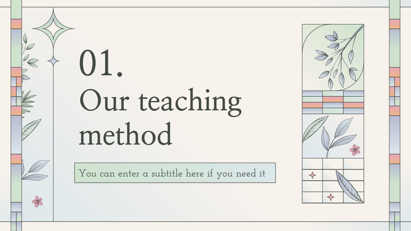 Cottagecore & Geometric Aesthetic School Center Presentation