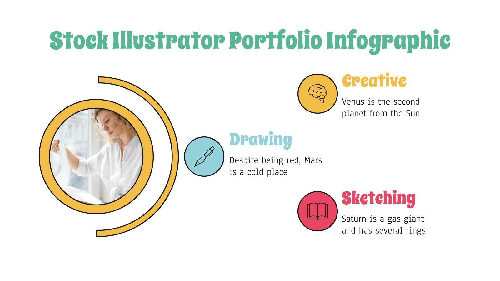 Stock Illustrator Portfolio Infographics Template
