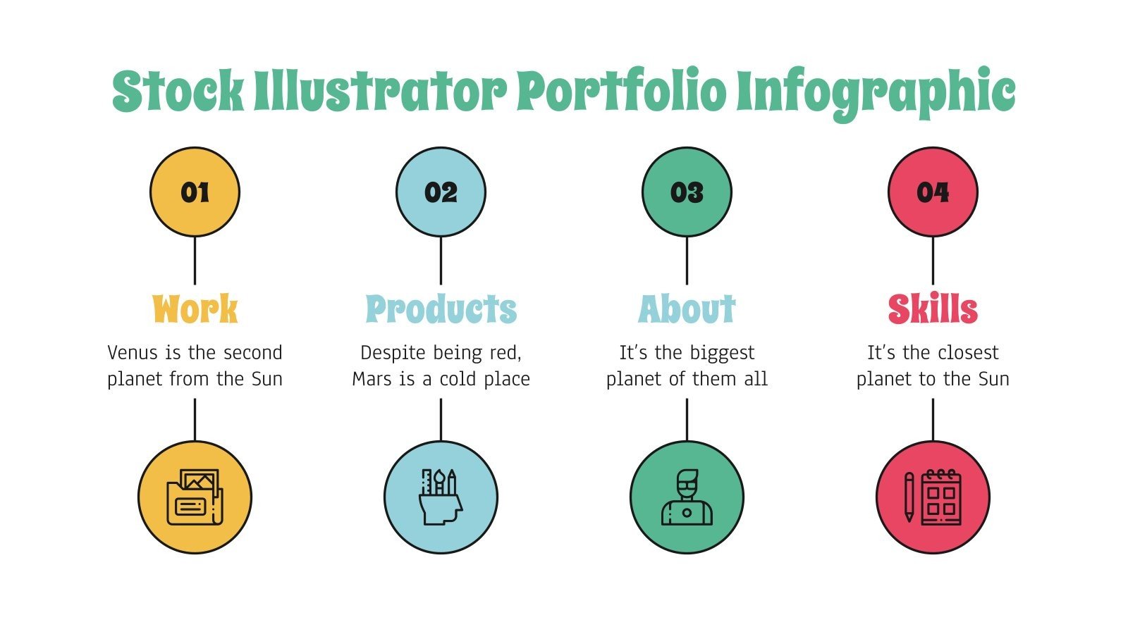 Stock Illustrator Portfolio Infographics Template