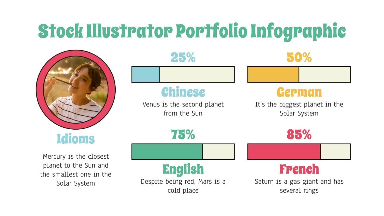 Stock Illustrator Portfolio Infographics Template