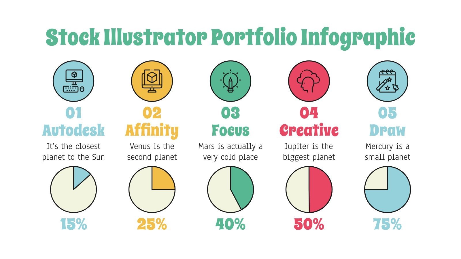Stock Illustrator Portfolio Infographics Template