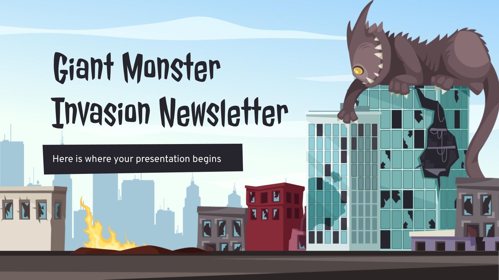 Giant Monster Invasion Newsletter Presentation