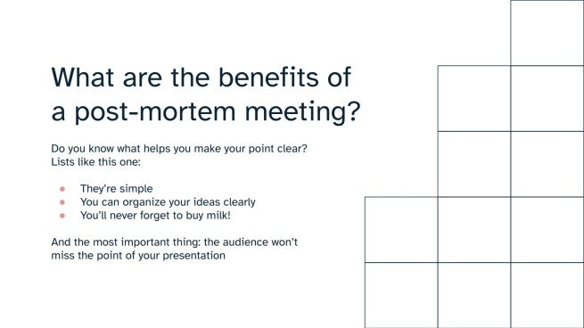 Post-Mortem Meeting Presentation