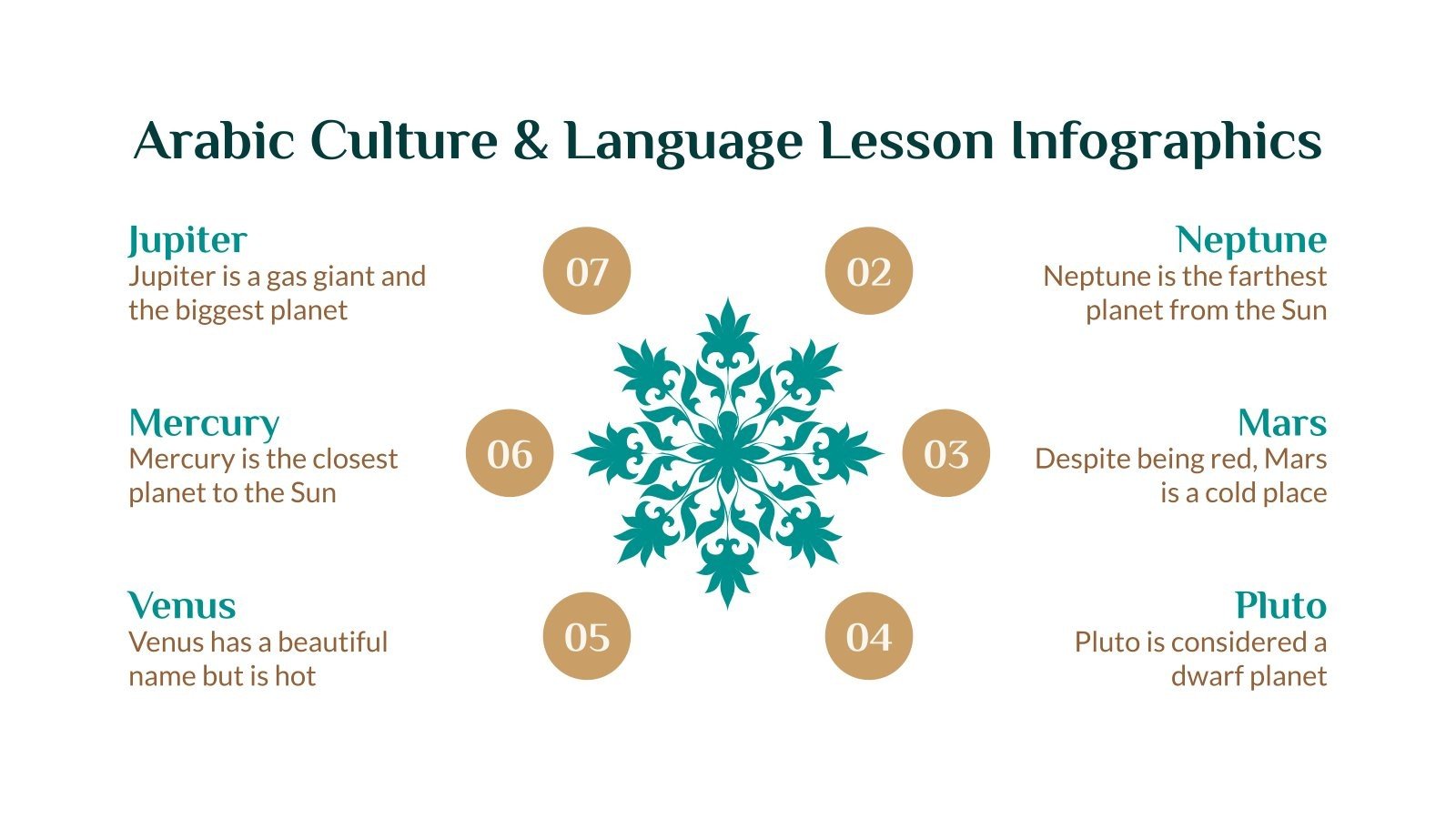 Arabic Culture & Language Lesson Infographics Template