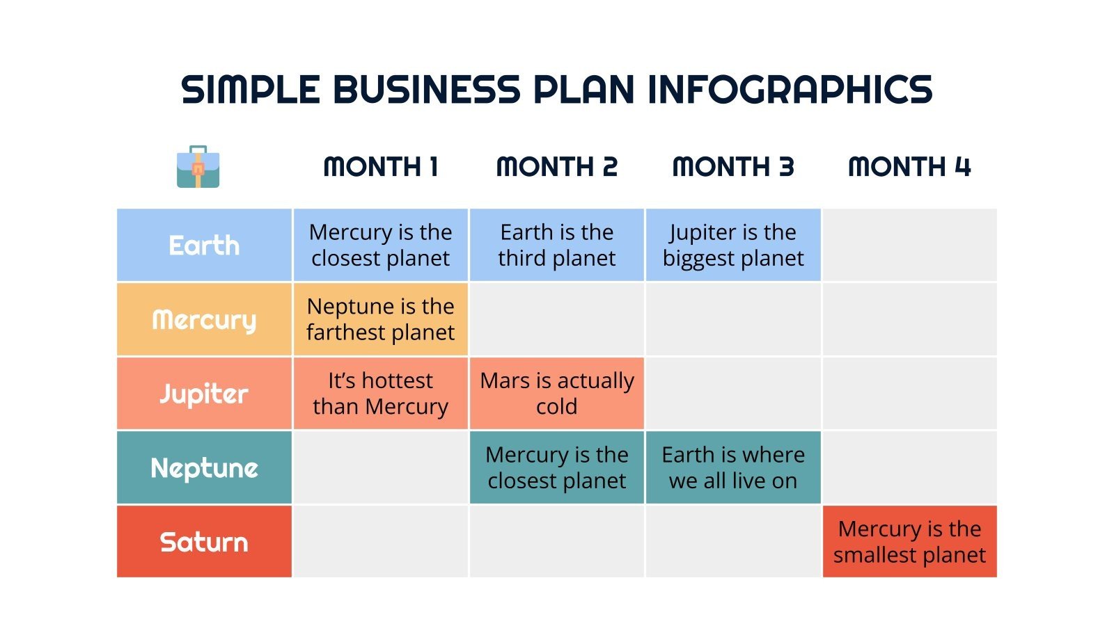 Simple Business Plan Infographics Template