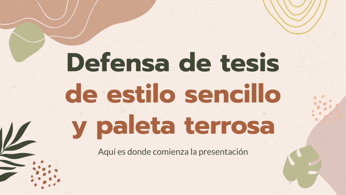 Simple Style Earthy Palette Thesis Defense Presentation