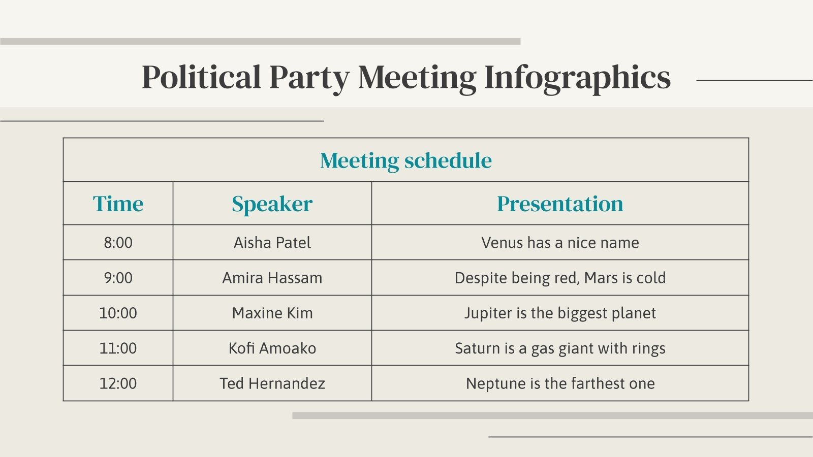 Political Party Meeting Infographics Template