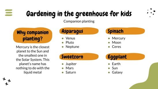 Gardening in the Greenhouse for Kids Infographics Template