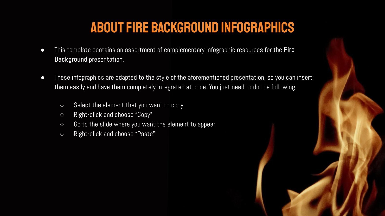 Fire Background Infographics Template