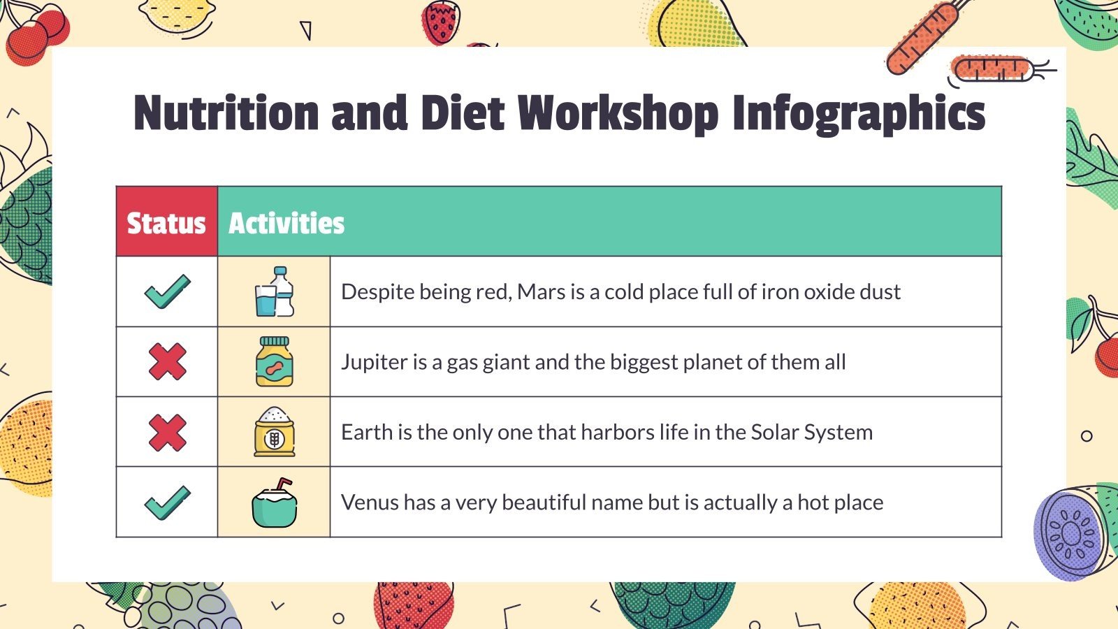 Nutrition and Diet Workshop Infographics Template