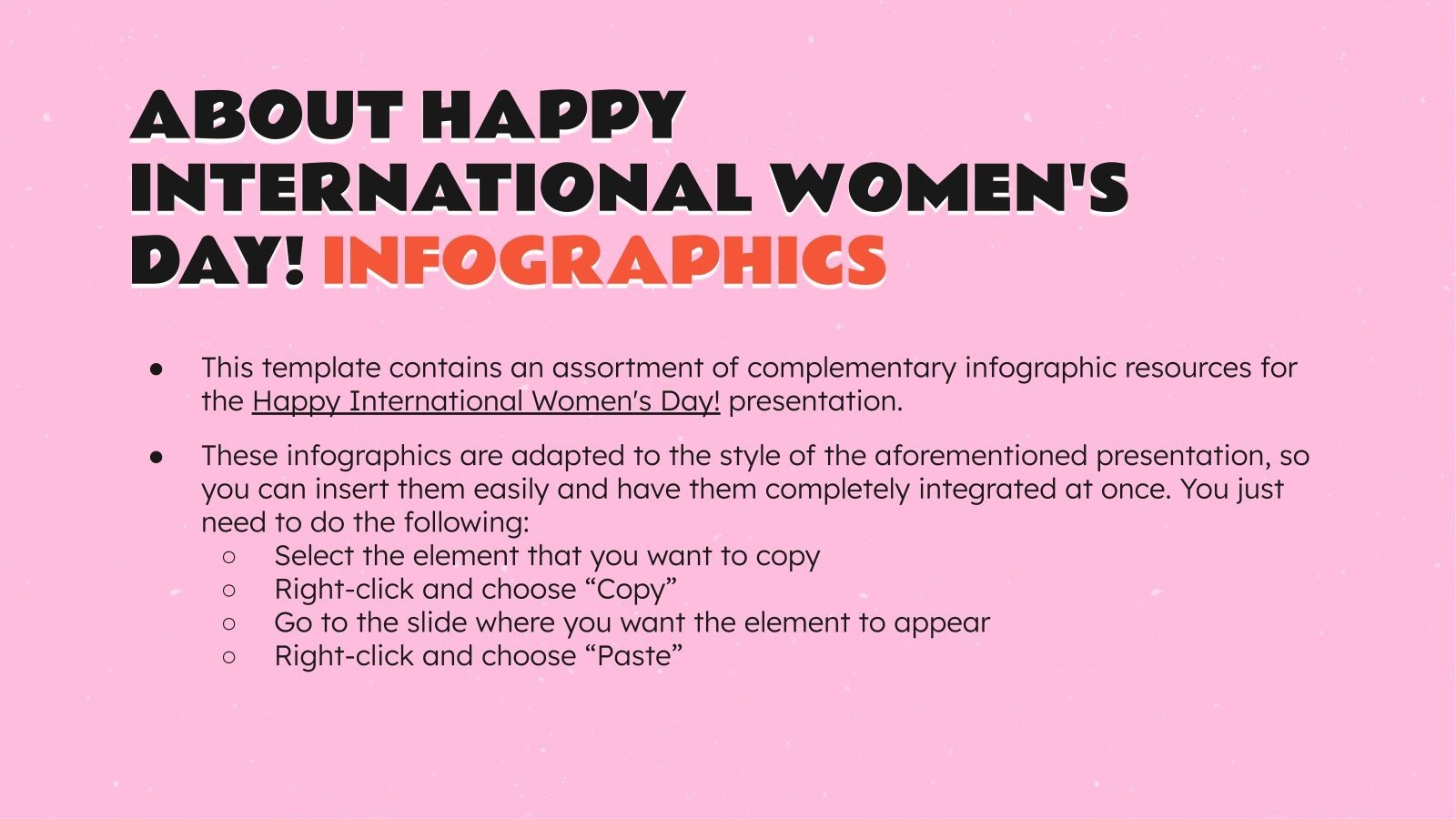 Plantilla ¡Feliz Día Internacional de la Mujer! Infografías