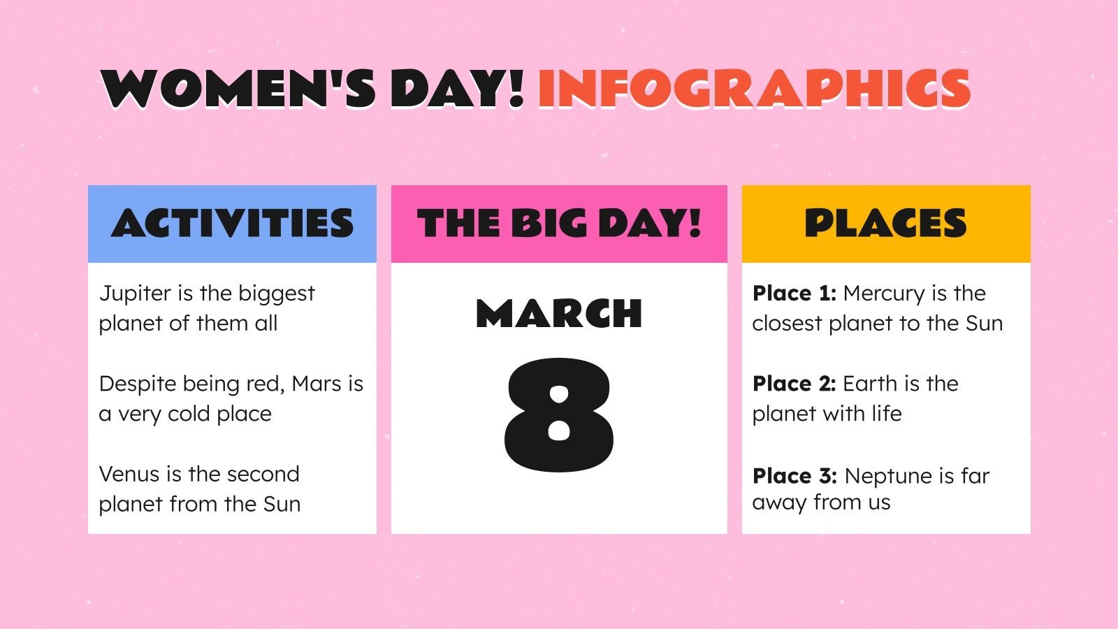 Plantilla ¡Feliz Día Internacional de la Mujer! Infografías