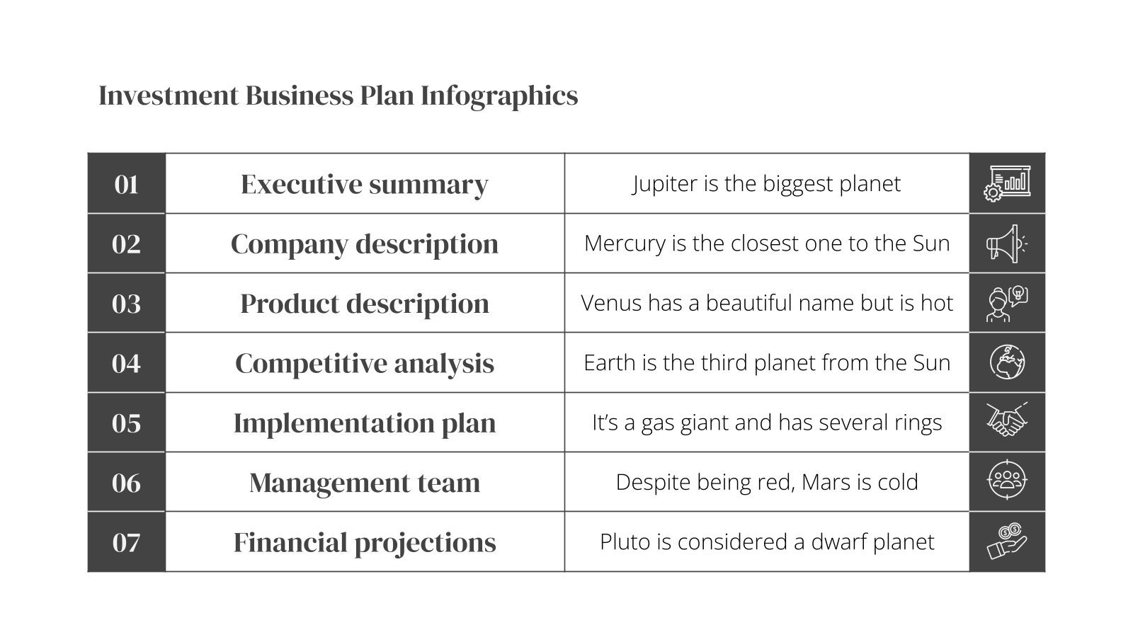 Investment Business Plan Infographics Template