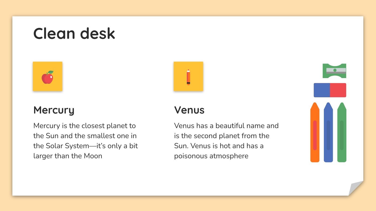Keeping a Clean Desk in the Classroom Presentation