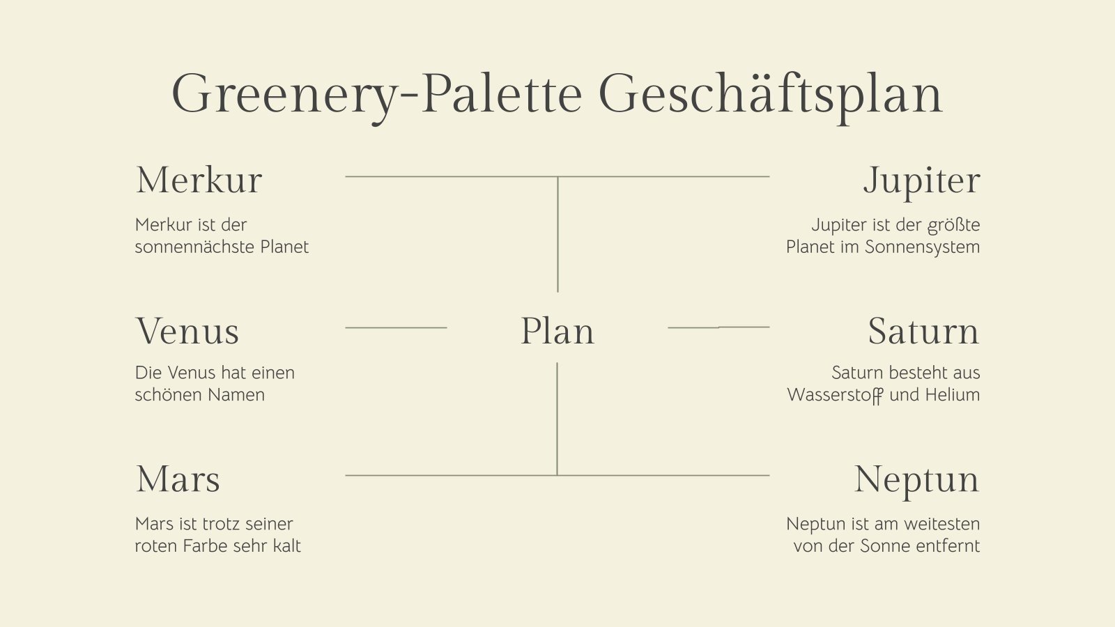 Greenery Palette Business Plan Infographics Presentation
