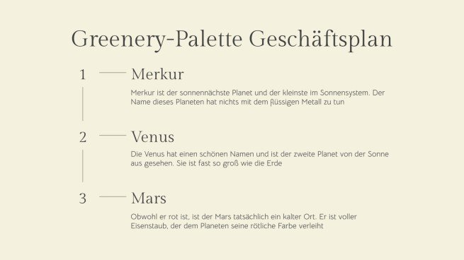 Greenery Palette Business Plan Infographics Presentation