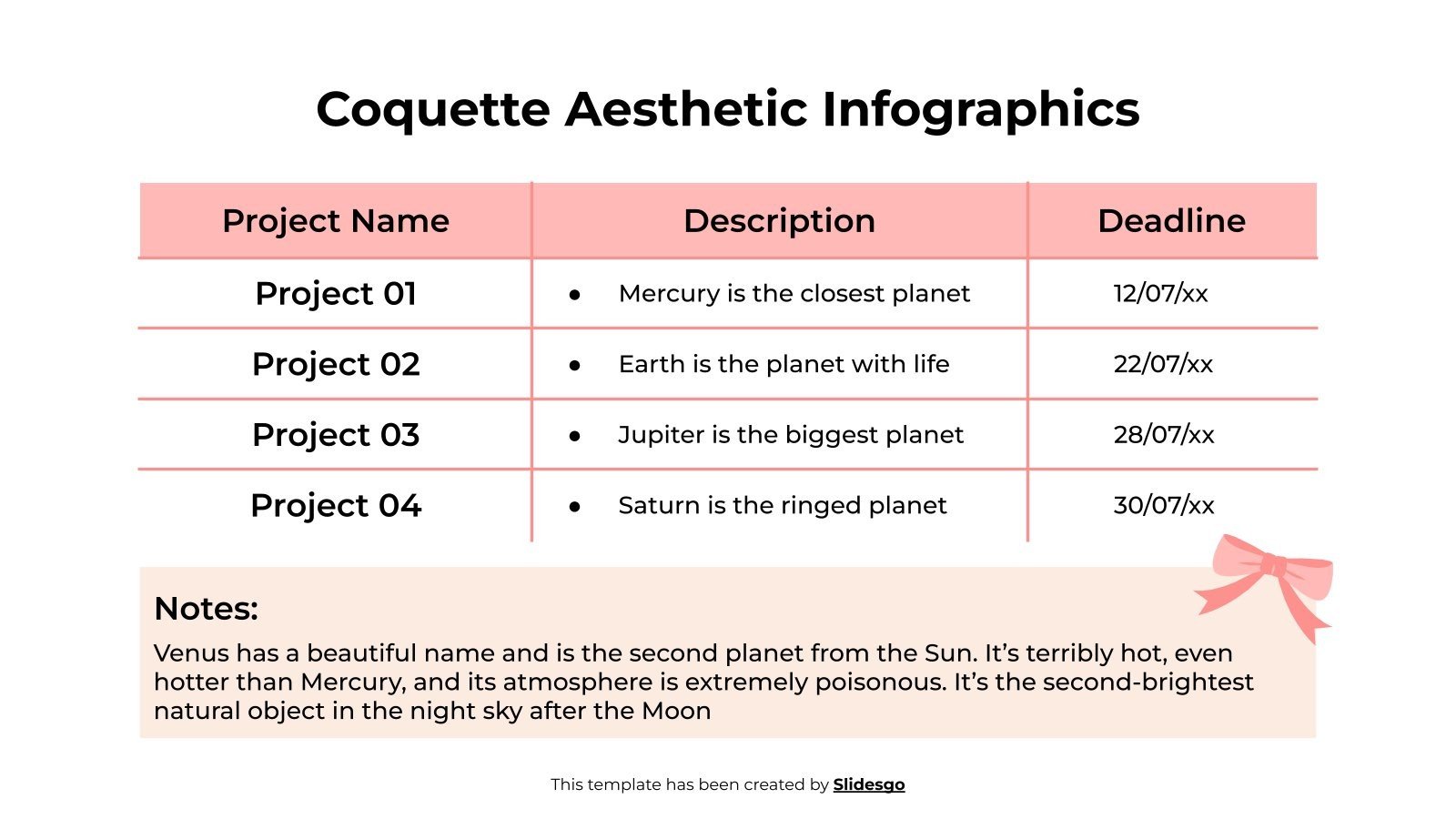 Coquette Aesthetic Infographics Template