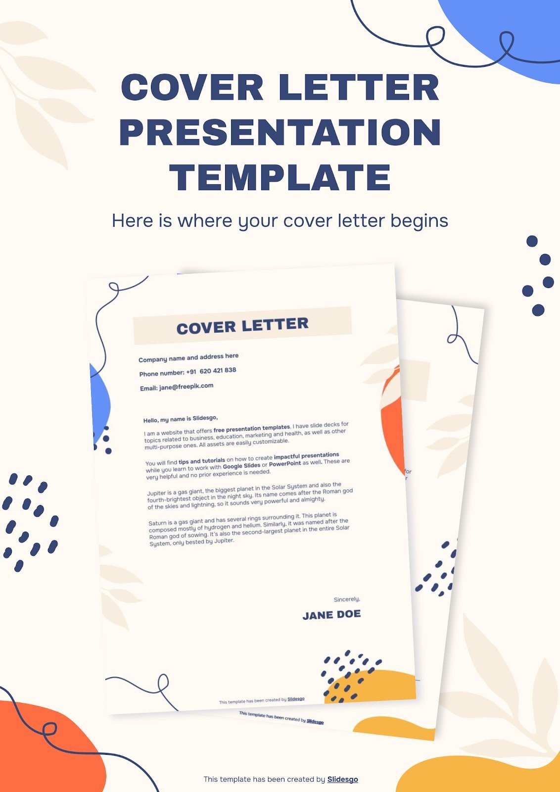 Cover Letter Presentation Template Presentation