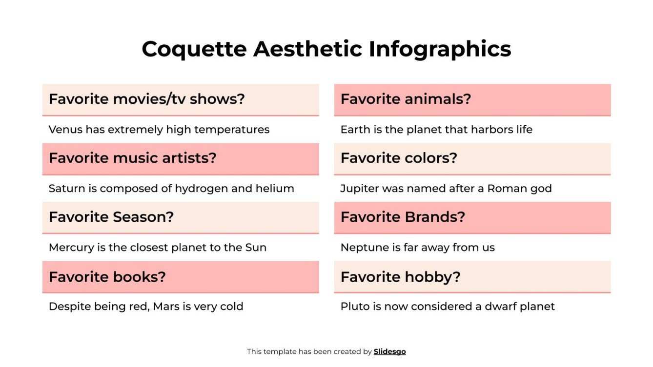 Coquette Aesthetic Infographics Template