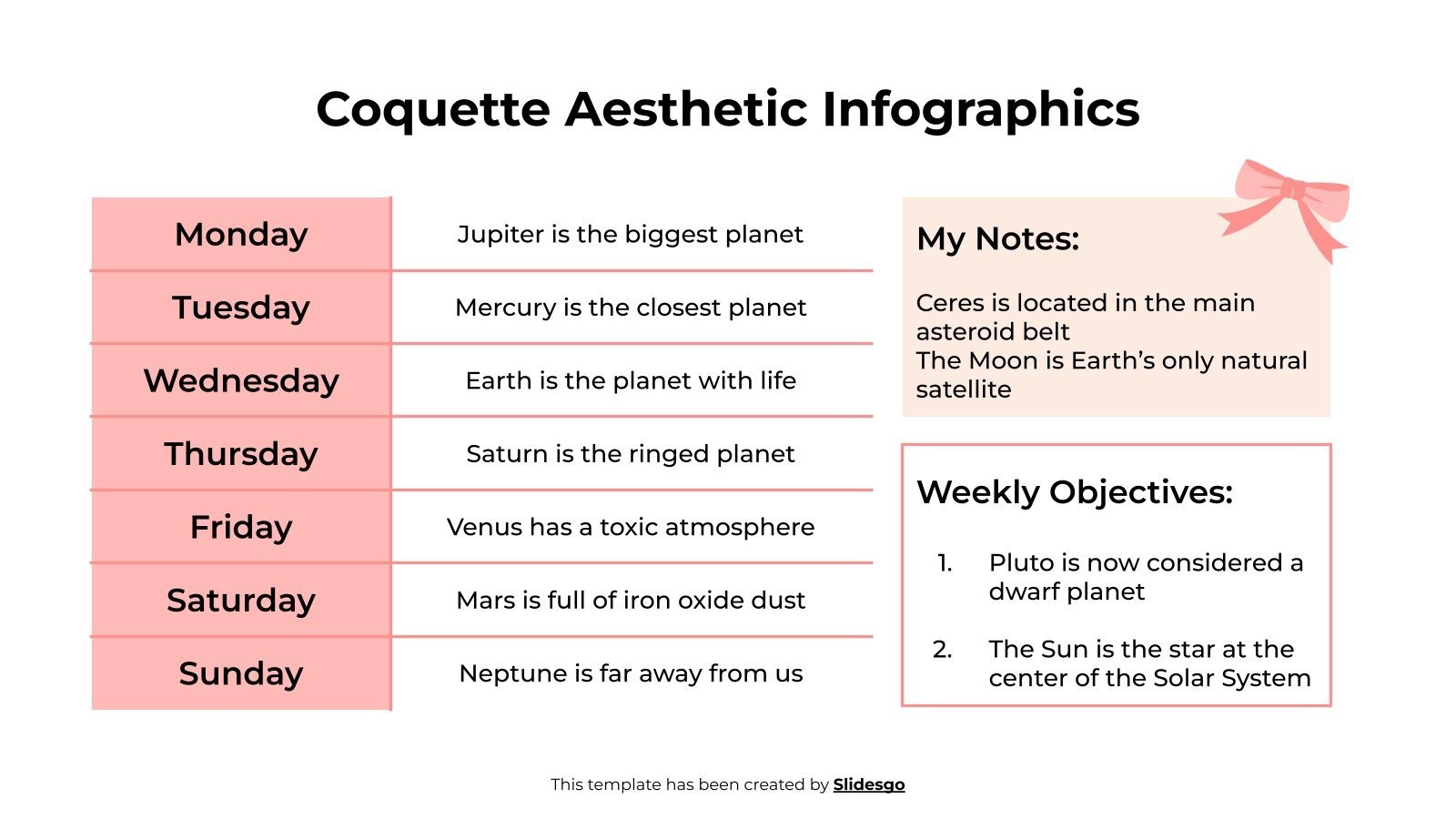 Coquette Aesthetic Infographics Template
