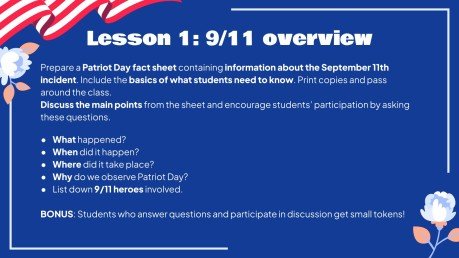 September 11 Patriot Day Lesson & Activities for Elementary