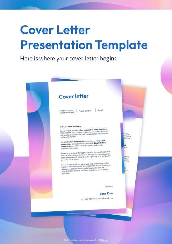 Cover Letter Presentation Template Presentation