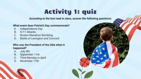 Patriot's Day Differentiated Reading for Middle School
