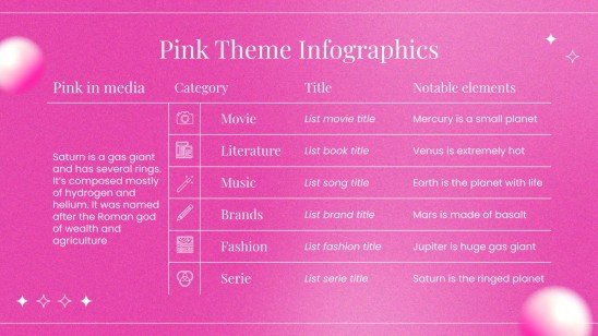 Pink Theme Infographics Template