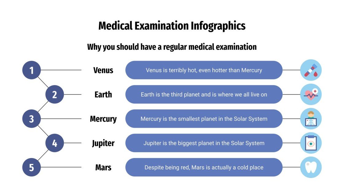 Medical Examination Infographics Template
