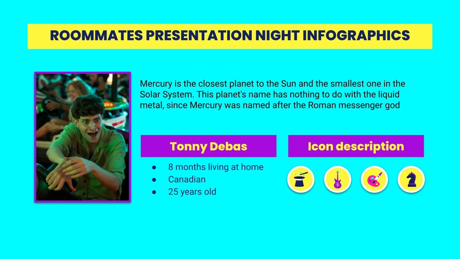 Roommates Presentation Night Infographics Template