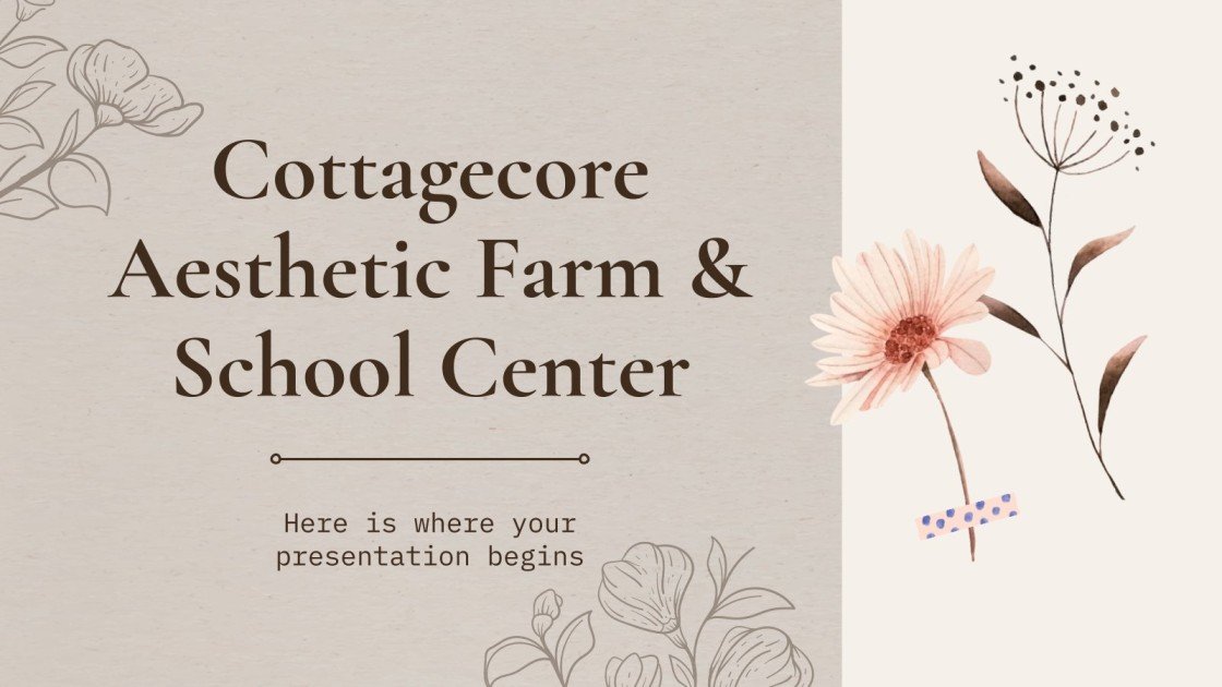 Free Google Slides and PPT templates cottagecore aesthetics