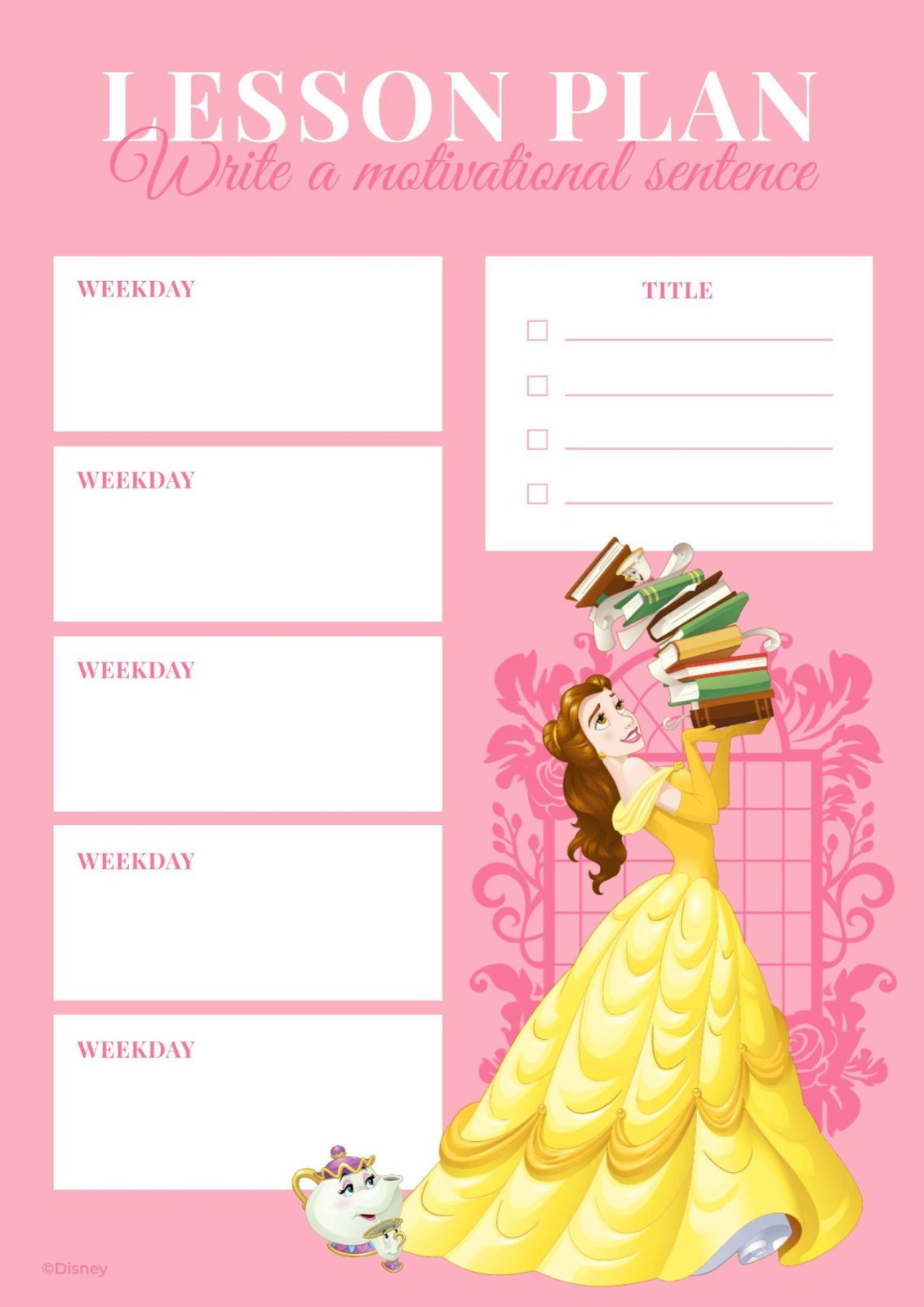 Beauty and the Beast Lesson Plan Template