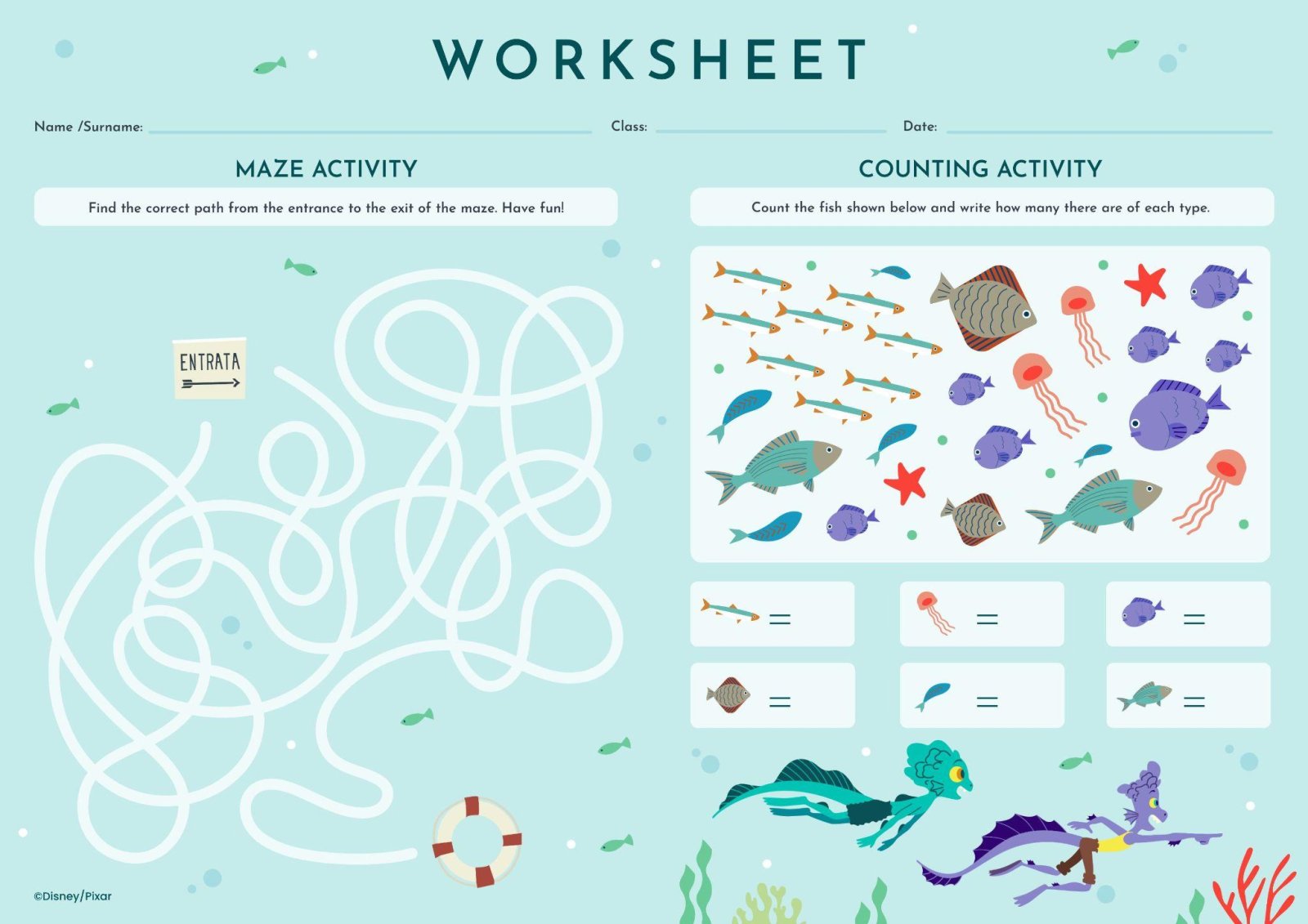 Luca Maze Worksheet Template